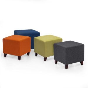 Adeco Simple British Style Cube Ottoman Footstool, 16x16x16