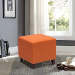 Adeco Simple British Style Cube Ottoman Footstool, 16x16x16