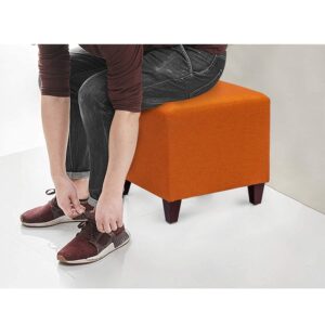 Adeco Simple British Style Cube Ottoman Footstool, 16x16x16