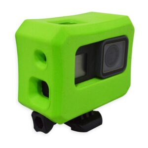 floaty case for gopro - green float housing fit for gopro hero 7/6/5, anti-sink camera floater cover accessory for water sports surfing swimming diving