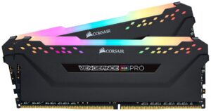 corsair vengeance rgb pro ddr4 16gb (2x8gb) 3600mhz cl18 intel xmp 2.0 icue compatible computer memory - black (cmw16gx4m2d3600c18)