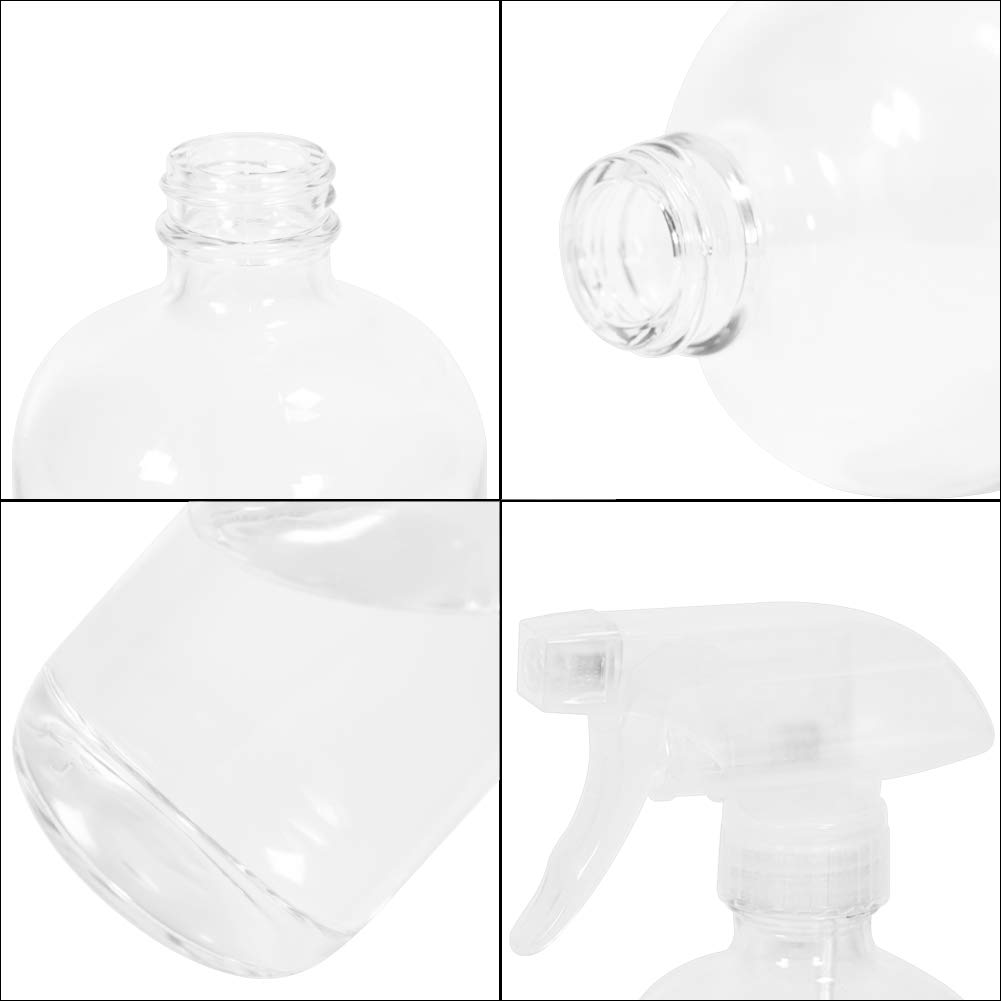 Cosywell Glass Spray Bottles Empty 16oz Boston Round Bottle Refillable Container for Essential Oils with Funnel Lables Cleaning Products Aromatherapy Lotions Liquid Soaps (WhiteWhite)