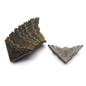 t tulead box decorative antique corner protectors, bronze, 1.7"x1.7"x0.4" with mounting screws, 30 pcs