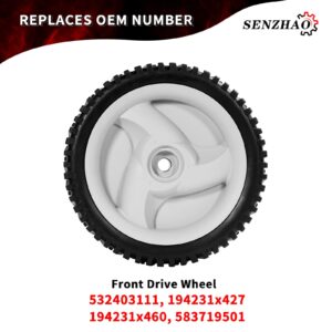 SENZHAO Front Drive Wheels 532403111 194231x427 194231x460 for Craftsman Drive Self Propelled Lawn Mower Set of 2