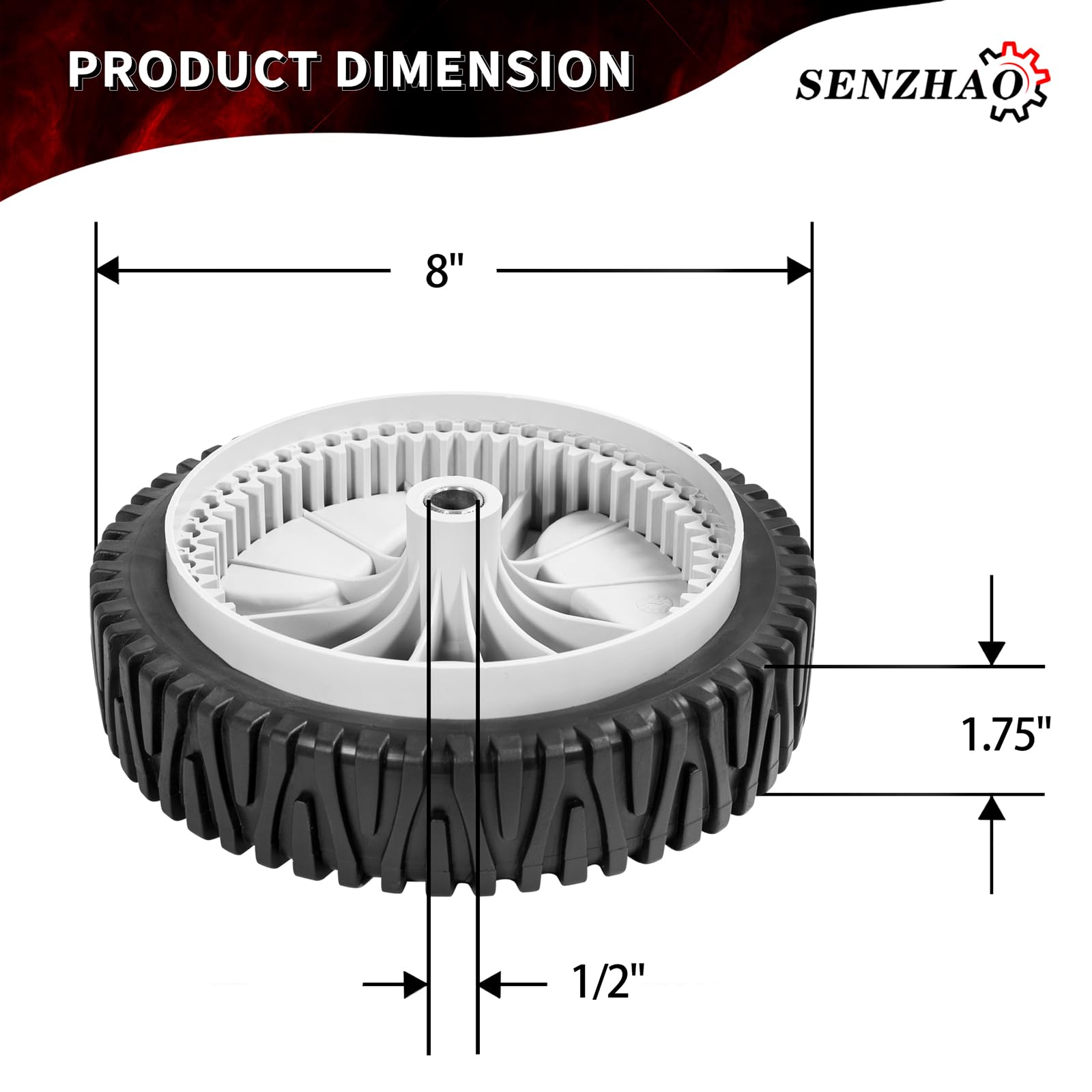 SENZHAO Front Drive Wheels 532403111 194231x427 194231x460 for Craftsman Drive Self Propelled Lawn Mower Set of 2