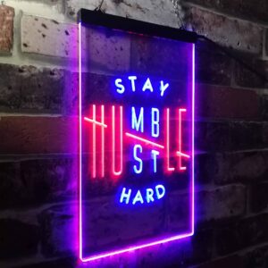 ADVPRO Stay Humble Hustle Hard Room Display Dual Color LED Neon Sign Blue & Red 12" x 16" st6s34-i3356-br