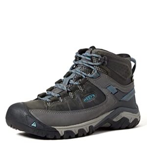 KEEN Women's Targhee 3 Mid Height Waterproof Hiking Boots, Magnet/Atlantic Blue, 9.5