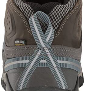 KEEN Women's Targhee 3 Mid Height Waterproof Hiking Boots, Magnet/Atlantic Blue, 9.5