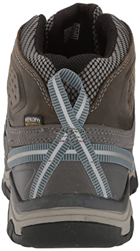 KEEN Women's Targhee 3 Mid Height Waterproof Hiking Boots, Magnet/Atlantic Blue, 9.5