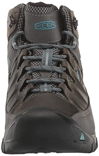 KEEN Women's Targhee 3 Mid Height Waterproof Hiking Boots, Magnet/Atlantic Blue, 9.5