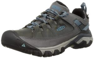 keen women's-targhee 3 low height waterproof hiking shoes, magnet/atlantic blue, 8.5