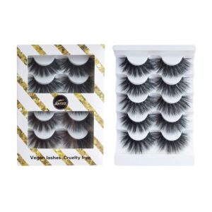 JIMIRE High Volume False Eyelashes Fluffy 3D Lashes Pack 5 Pairs