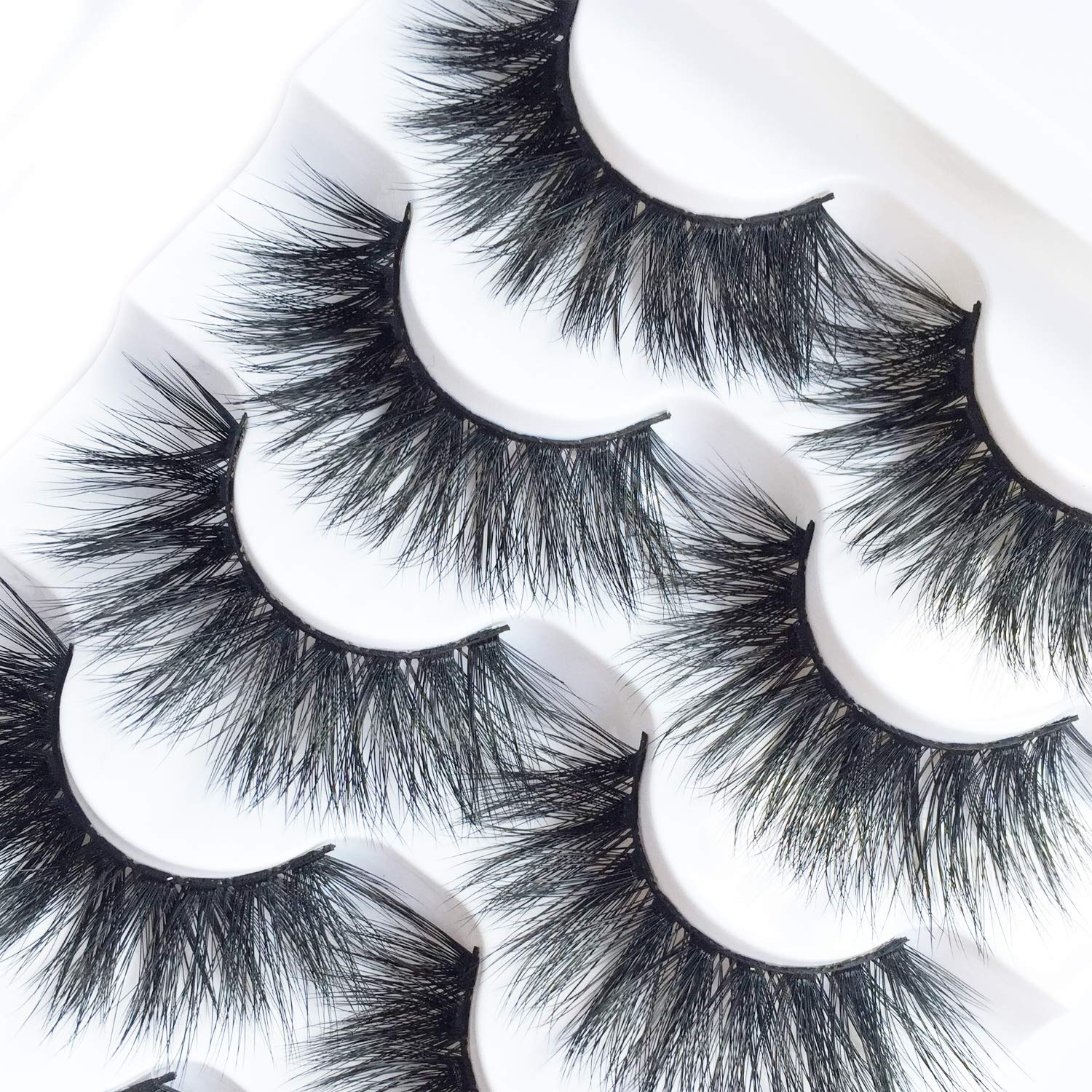 JIMIRE High Volume False Eyelashes Fluffy 3D Lashes Pack 5 Pairs