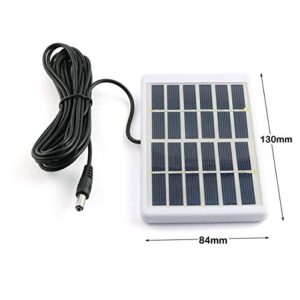 Longdex 2pcs 1.2W 6V Polycrystalline Silicon DIY Battery Power Charge Module 8413010mm Mini Solar Cell with 3 Meters Wire DC Plug White Plastic Frame