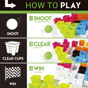 Franklin Sports Battle Buckets Pong Game - Fast Paced Four Player Ping Pong Game - Fun for Kids and Families - It’s a Game of Skill, Strategy, Change and Its Addictive!