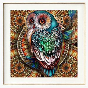 cenda diamond painting kits for adults kids, 5d diy owl diamond art accessories with round full drill for home wall decor - 11.8×11.8inches