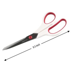 SINGER 8-1/2-Inch Fabric Scissors with Comfort Grip Red & White, 12-Pack