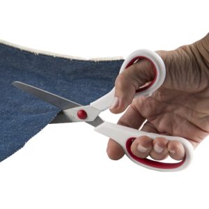 SINGER 8-1/2-Inch Fabric Scissors with Comfort Grip Red & White, 12-Pack