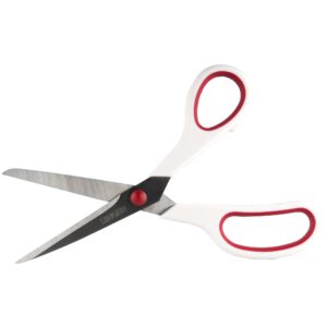 SINGER 8-1/2-Inch Fabric Scissors with Comfort Grip Red & White, 12-Pack