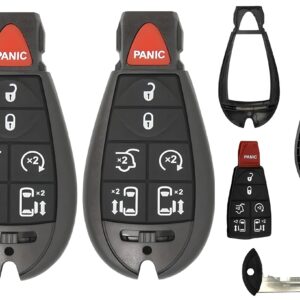 2 New Keyless Entry 7 Buttons Remote Start Car Key Fob Fobik Shell / CASE M3N5WY783X, IYZC01C for Town Country Dodge Grand Caravan Volkswagen Routan - (No Electronics or Chip Inside)