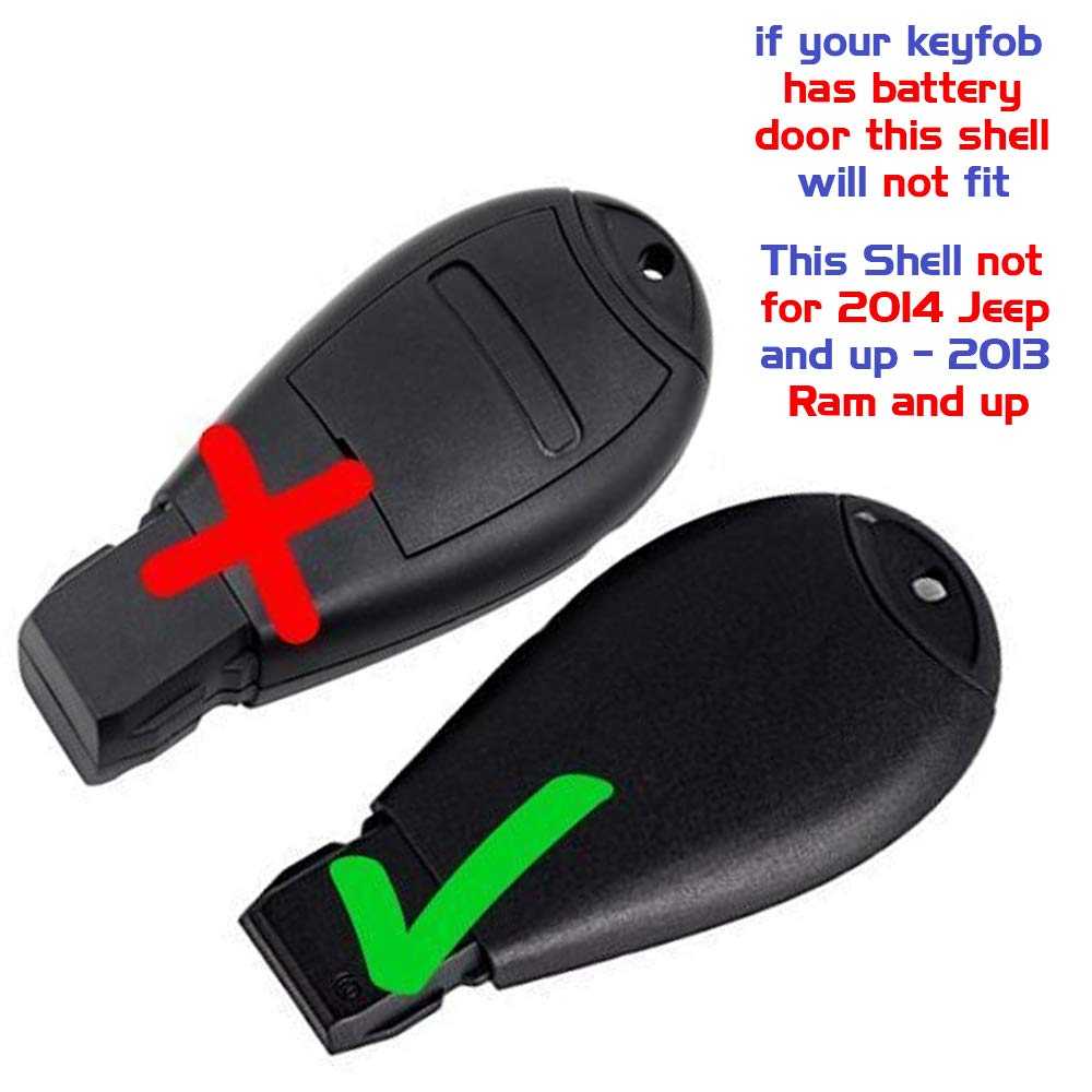 2 New Keyless Entry 7 Buttons Remote Start Car Key Fob Fobik Shell / CASE M3N5WY783X, IYZC01C for Town Country Dodge Grand Caravan Volkswagen Routan - (No Electronics or Chip Inside)