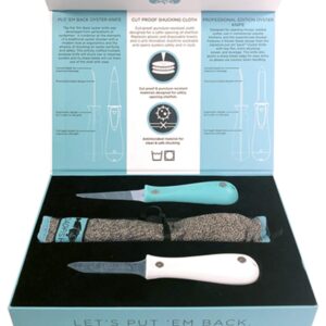 Toadfish Oyster Shucker's Bundle, Oyster Knife Shucker Set - Oyster Shucking Knives & Cut-Resistant Shucking Cloth, Seafood Opener Kit Tools Gift