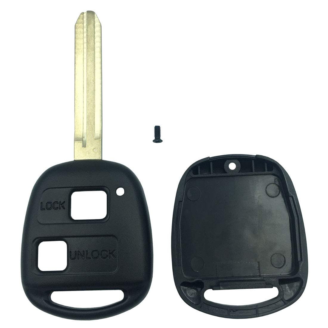 Keyless Entry Key Fob Case Shell Fit for Toyota Corolla Camry Prado Land Cruiser/FJ Cruiser Remote Key Fob Blank Housing Cover No Chip (2 Button)