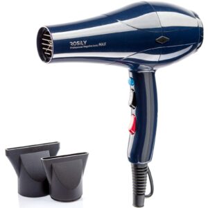 rosily professional 2200w ionic ceramic hair dryer | fast drying salon quality blow dryer with nozzle attachments for smooth shine and silky hair | extra long cord and faster drying time