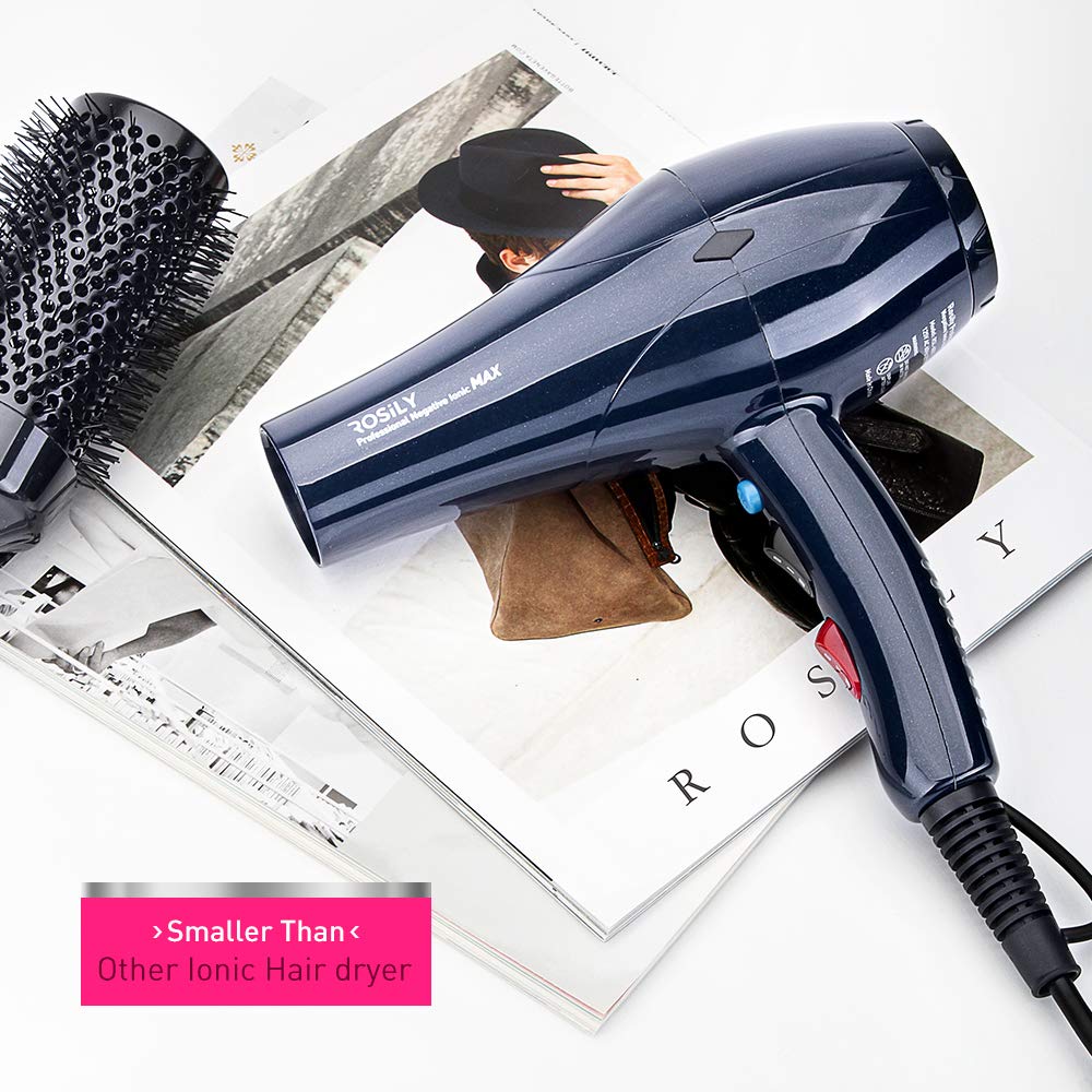 ROSILY Professional 2200W Ionic Ceramic Hair Dryer | Fast Drying Salon Quality Blow Dryer with Nozzle Attachments for Smooth Shine and Silky Hair | Extra Long Cord and Faster Drying Time