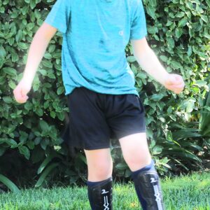 Kids Soccer Shin Guards with Foam Backing & Adjustable Straps. Fits Ages 8-13. Black