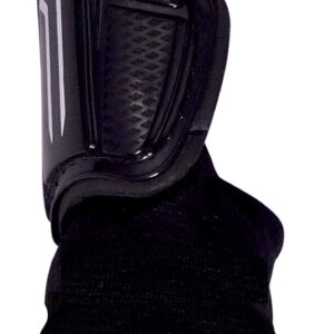 Kids Soccer Shin Guards with Foam Backing & Adjustable Straps. Fits Ages 8-13. Black