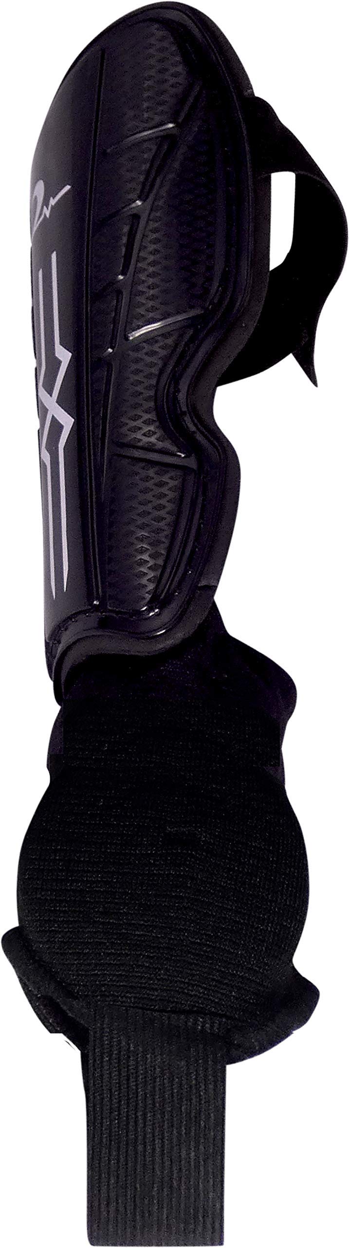 Kids Soccer Shin Guards with Foam Backing & Adjustable Straps. Fits Ages 8-13. Black