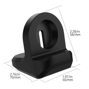 MoKo 2-Pack Charger Stand Compatible with Samsung Galaxy Watch 4,4 Classic/3 41mm,45mm/Active,Active 2 40mm 44mm, Silicone Charging Stand Non-Slip Base Charger Dock Station Holder Bracket - Black