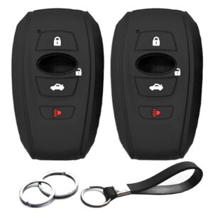 infipar 2pcs compatible with subaru wrx brz ascent forester crosstrek legacy outback impreza xv wrx sti xv crosstrek key fob cover case key chain protector holder