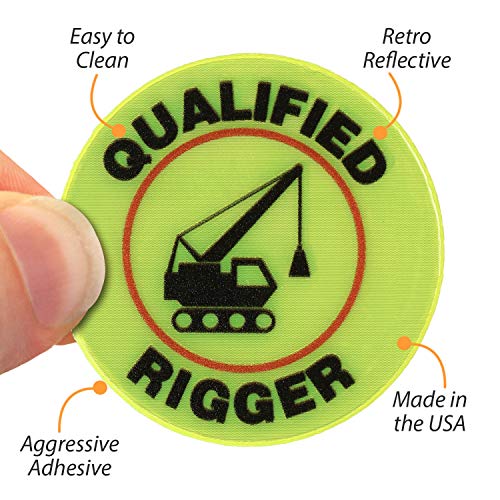 SmartSign "Certified Rigger" Pack of 5 Hard Hat Labels | Retro-Reflective, 2" Circle