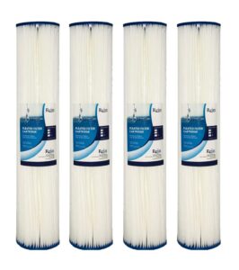 pack of 4 - whole house 20" x 4.5" full flow pleated sediment filter replacement cartridge 1 micron - compatible with ecp5-bb, ap810-2, hdc3001, cp5-bb, spc-45-1005, ecp1-20bb