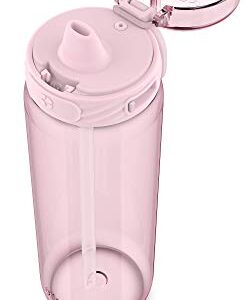 Ello Cooper BPA-Free Tritan Plastic Water Bottle with Silicone Straw, 28 oz (Pink Cashmere)