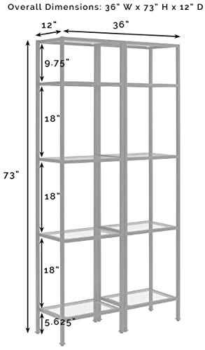 Crosley Furniture Aimee Narrow Etagere Set, Gold and Glass