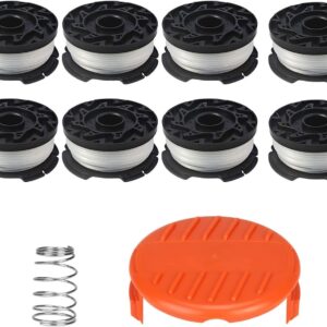 Eyoloty 30ft 0.065” AF-100 Replacement Spools for Black Decker GH900 GH600 LST522 LCC140 String Trimmer Weed Eater Refills Auto-Feed Spool(8 Replacement Spool, 1Cap,1 Spring)