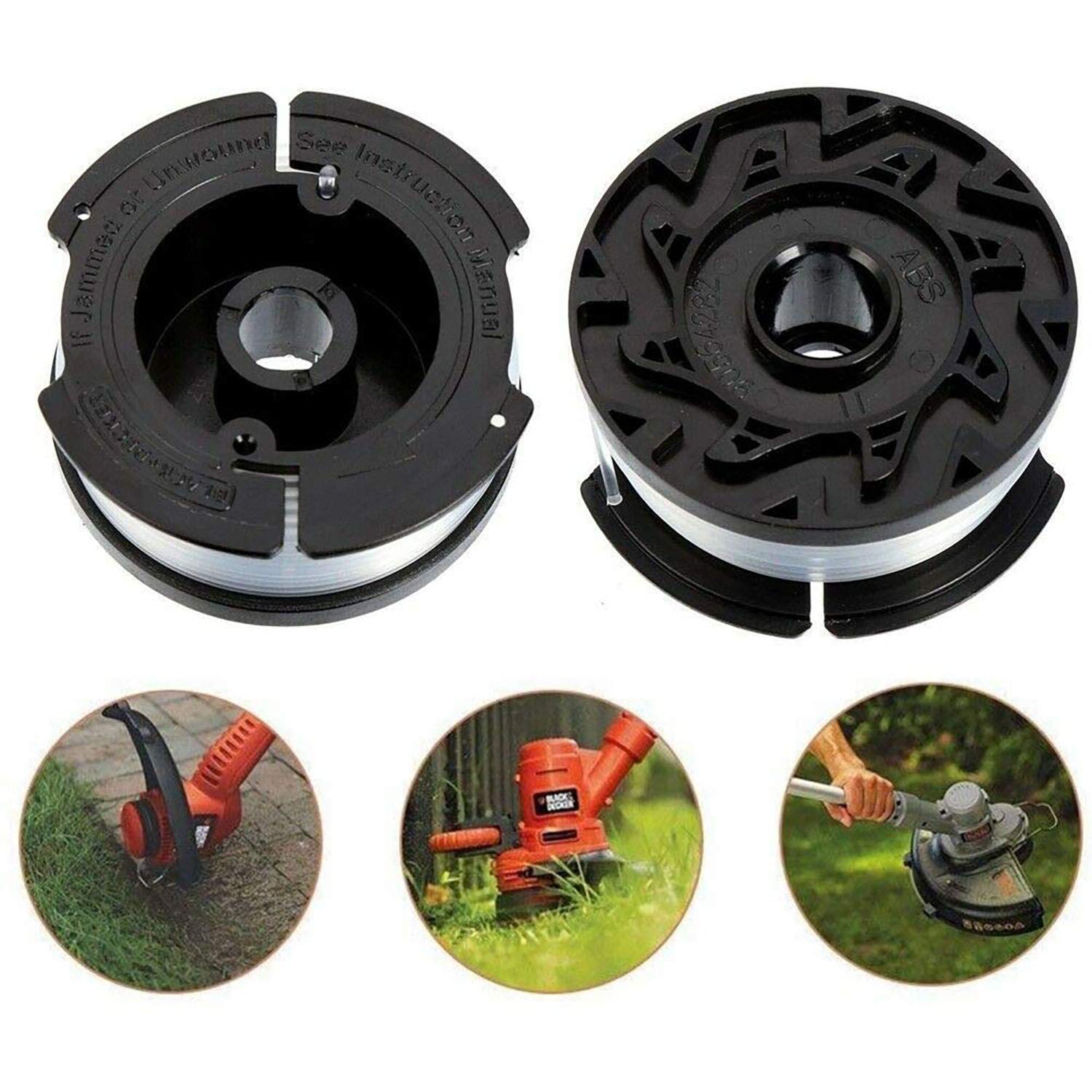 Eyoloty 30ft 0.065” AF-100 Replacement Spools for Black Decker GH900 GH600 LST522 LCC140 String Trimmer Weed Eater Refills Auto-Feed Spool(8 Replacement Spool, 1Cap,1 Spring)