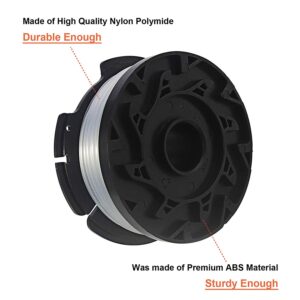 Eyoloty 30ft 0.065” AF-100 Replacement Spools for Black Decker GH900 GH600 LST522 LCC140 String Trimmer Weed Eater Refills Auto-Feed Spool(8 Replacement Spool, 1Cap,1 Spring)