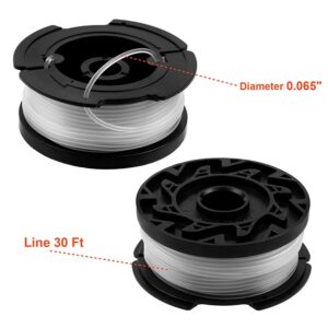 Eyoloty 30ft 0.065” AF-100 Replacement Spools for Black Decker GH900 GH600 LST522 LCC140 String Trimmer Weed Eater Refills Auto-Feed Spool(8 Replacement Spool, 1Cap,1 Spring)