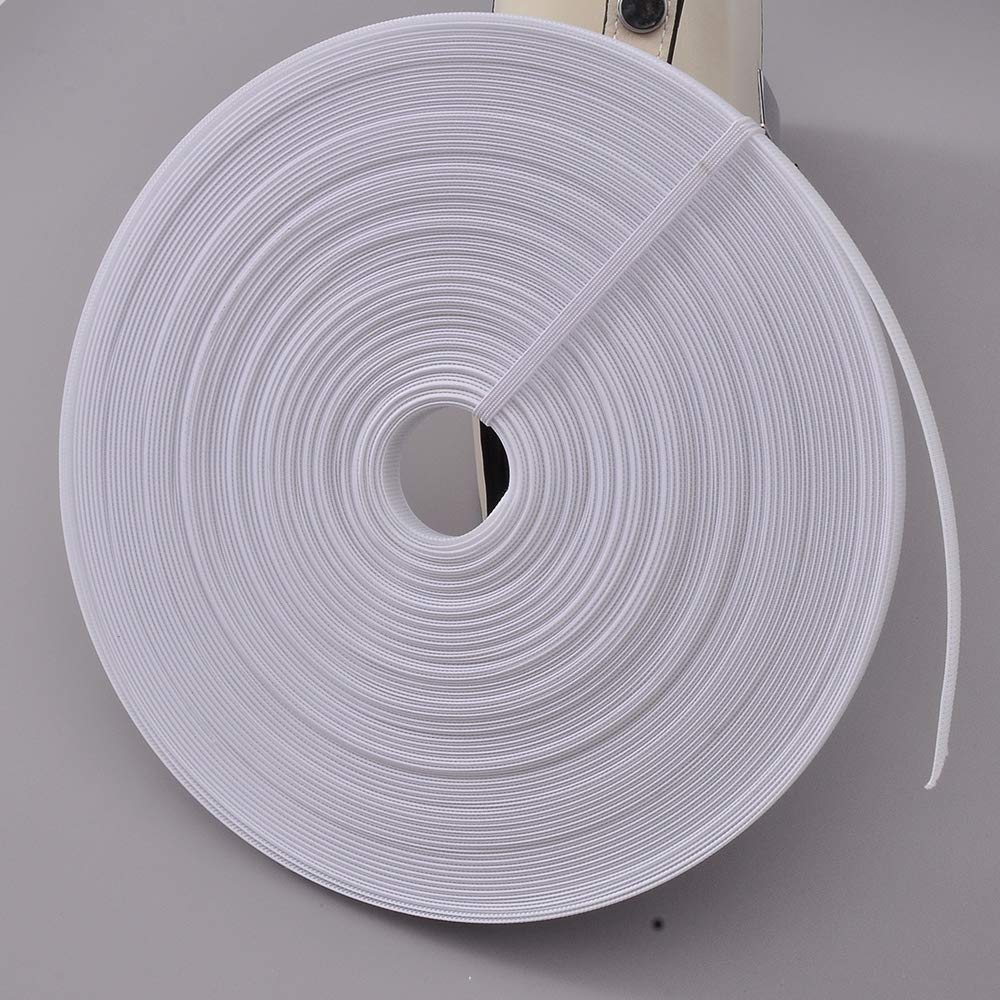 50 Yards Polyester Boning for Sewing - Sew-Through Low Density Boning for Corsets, Nursing Caps, Bridal Gowns (6mm, White)