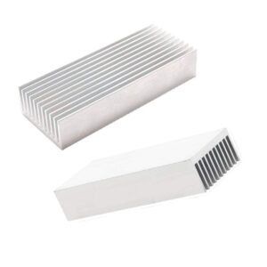 tatoko aluminum chipset heatsink, 100mm (l) x40mm(w) x20mm (h) heat sink cooling fin for high power amplifier transistor semiconductor 2pcs