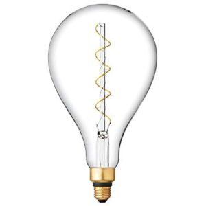 ge vintage style led light bulb, 40 watt, clear finish, ps52 large bulb (1 pack)