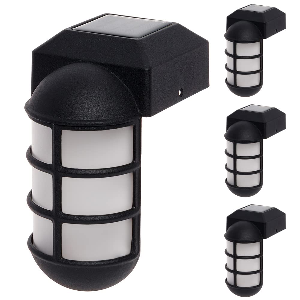 GreenLighting Marina Solar Post Cap Lights Fits 4x4 Nominal Wood Outdoor Solar Powered Post Cap Light, Fence Post, Landscaping, Deck, Garden- Bright LED, Waterproof Nautical Lighting Black 4 Pack