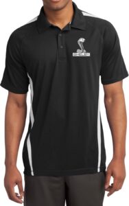 ford shelby cobra pocket print colorblock polo, black white 4xl