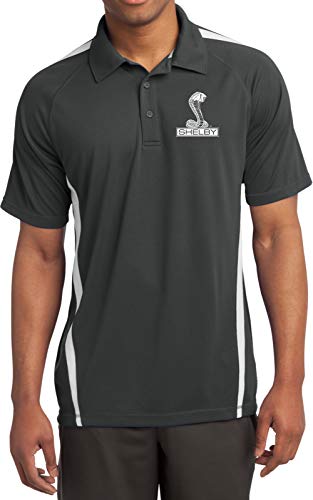 Ford Shelby Cobra Pocket Print Colorblock Polo, Iron White Large