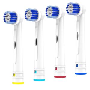 replacement toothbrush heads compatible with oral b braun, 4 pack professional electric toothbrush heads sensitive clean brush heads refill for oral-b 7000/pro 1000/9600/ 500/3000/8000