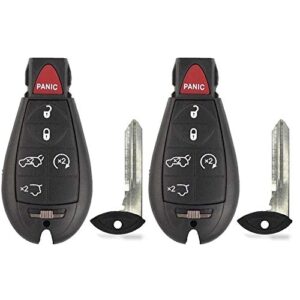 2 new keyless entry 5 buttons remote start car key fob fobik m3n5wy783x, iyz-c01c for grand cherokee & commander